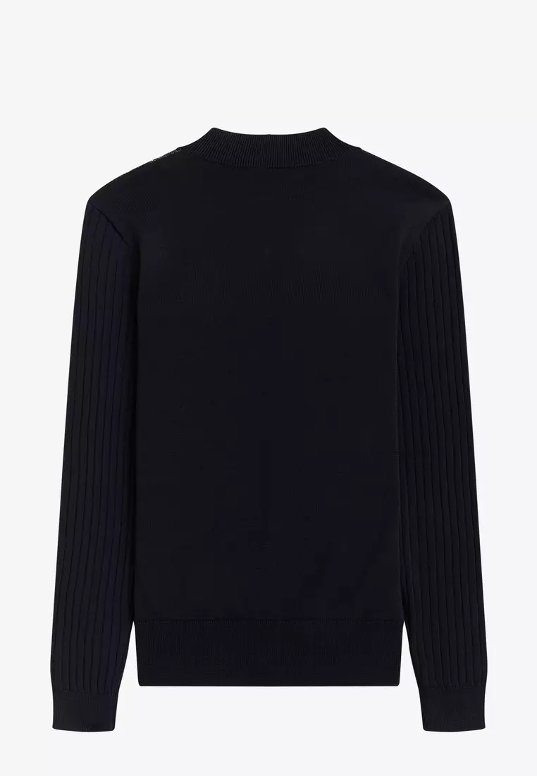 Buy Fred Perry Fred Perry K3107 Paisley Print Jumper (Navy) 2026 Online ...