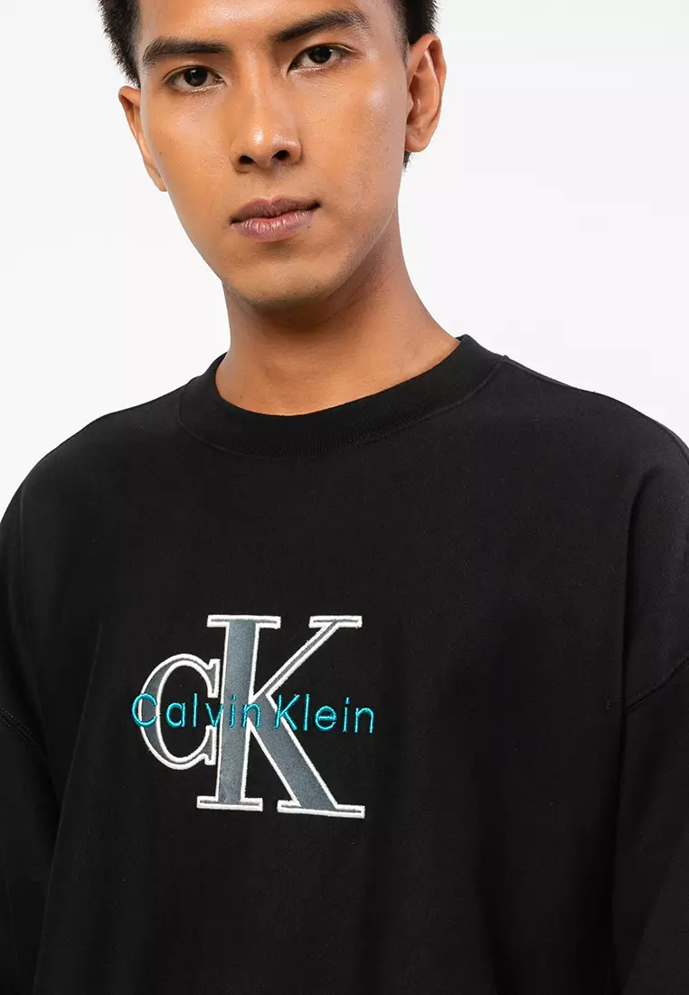 Buy Calvin Klein Premium Tri-color Monologo Cotton Sweatshirt - Calvin ...