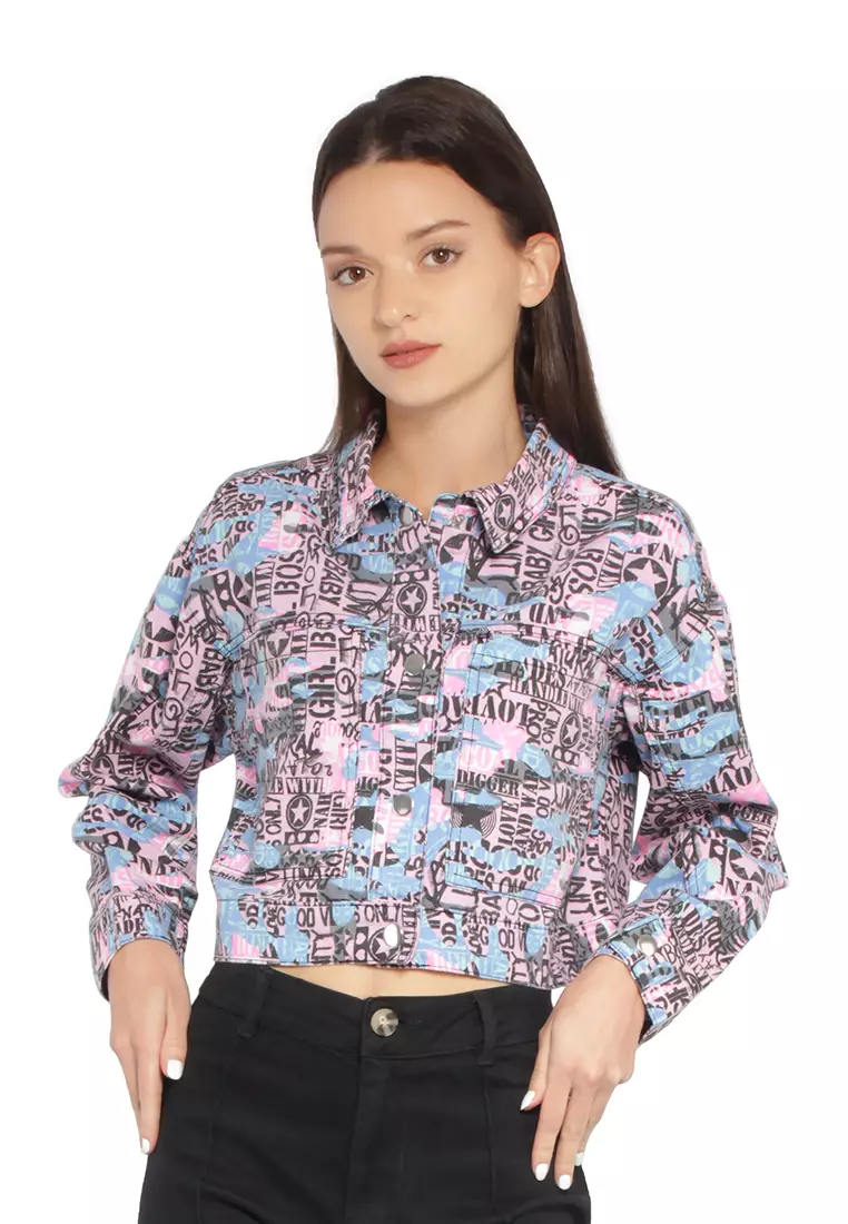 Buy London Rag Camo Cool Print Denim Jacket 2025 Online | ZALORA ...