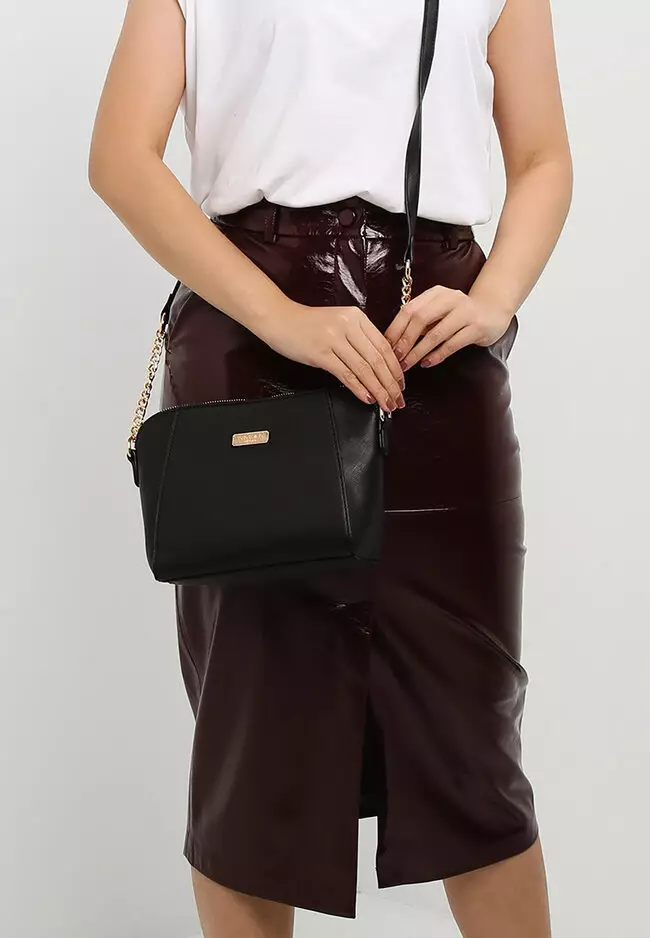 Unisa Saffiano Sling Bag With Metal Chain Strap 2024 | Buy Unisa Online ...