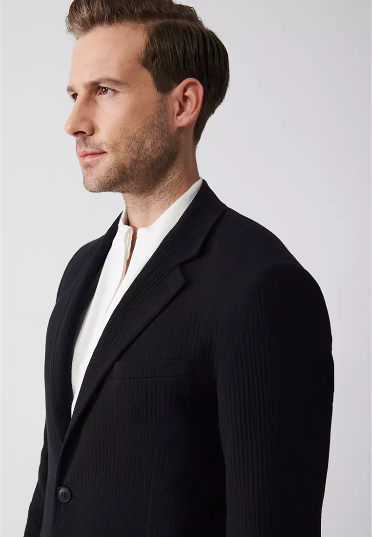 Buy Avva Seersucker Double Slit Jacket 2025 Online | ZALORA