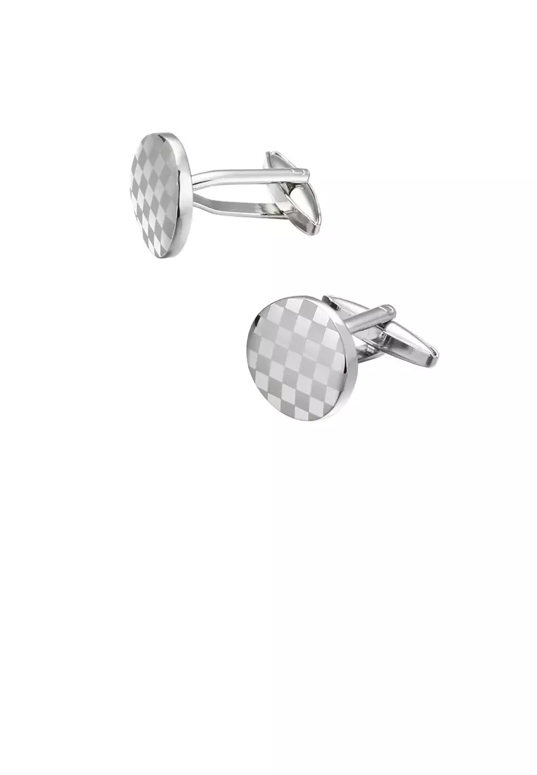 Mooclife Simple and Fashion Checkerboard Pattern Geometric Round Cufflinks 2025 | Buy Mooclife ...