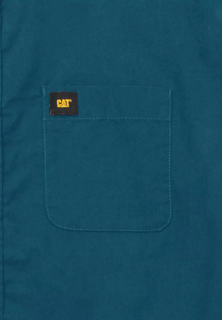 Buy Caterpillar Men's Poplin Shorts Sleeve Shirt - Orion Blue (4020091 ...