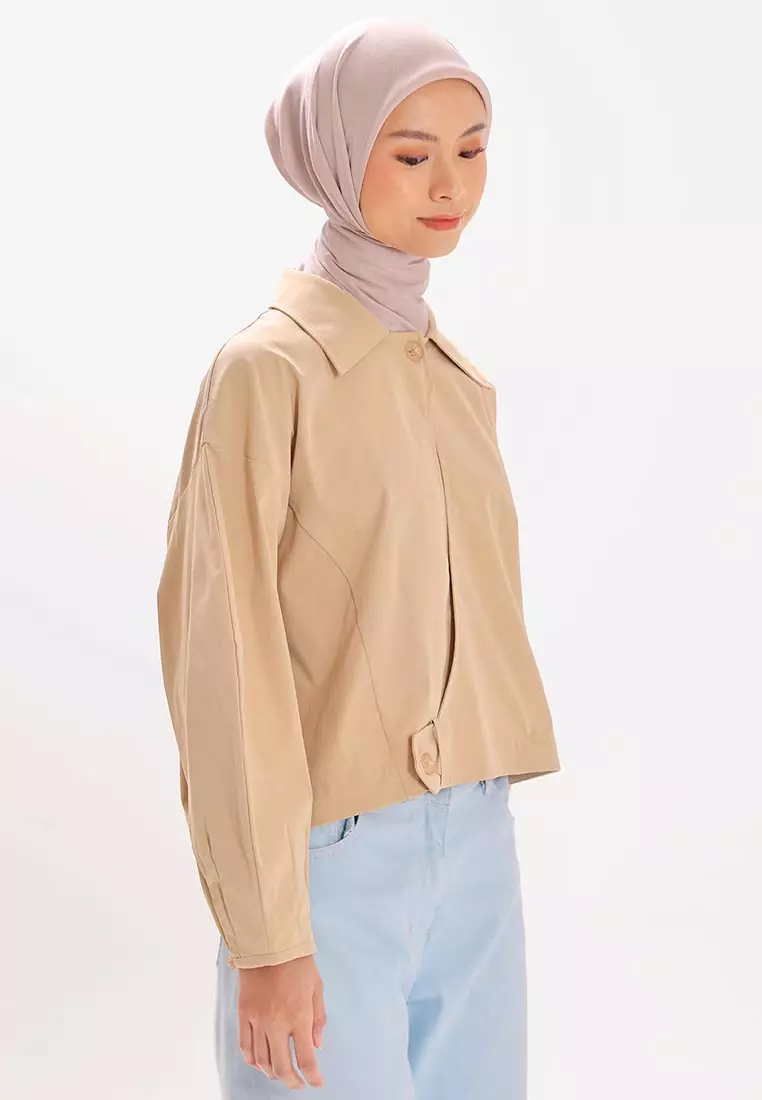 Jual Riamiranda Ria Miranda Beige Salvia Jacket Original 2025 | ZALORA Indonesia