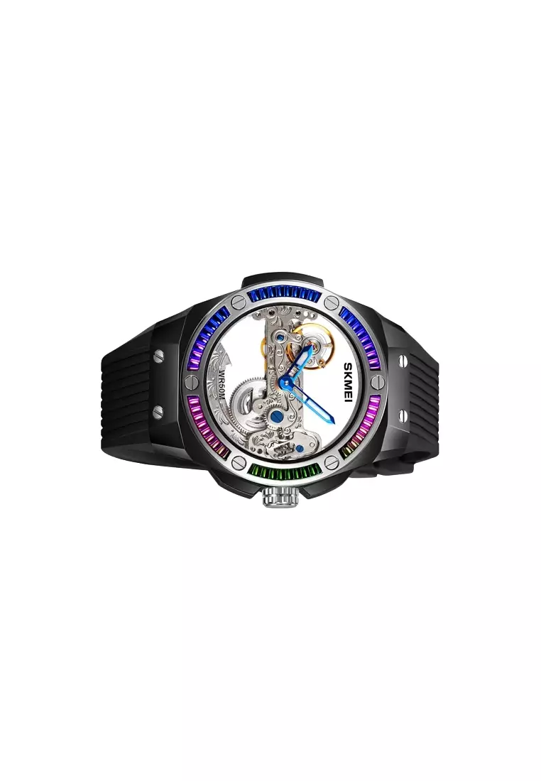Jual Skmei Jam Tangan Mechanical Pria Automatic Movement Black ORIGINAL ...