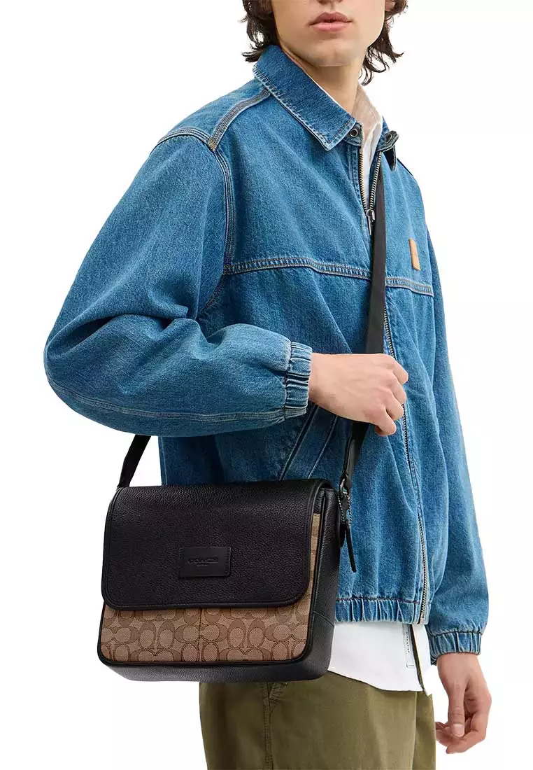 Buy Coach Sprint Map Bag 25 In Signature Jacquard Tan/Black CE534 ...