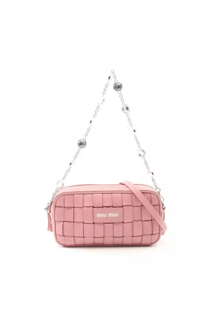 Buy Miu Miu Pre-Loved MIU MIU matelasse nappa crystal Shoulder bag leather pink 2025 Online ...