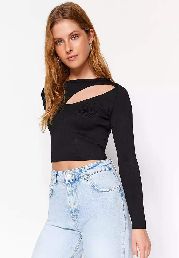Jual Trendyol Cut Out Rib Top Original 2024 | ZALORA Indonesia