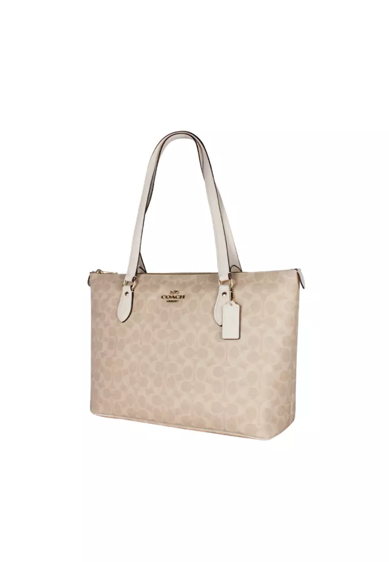 Buy Coach Gallery Tote Bag In Signature Canvas Sand Chalk CW381 2025 ...