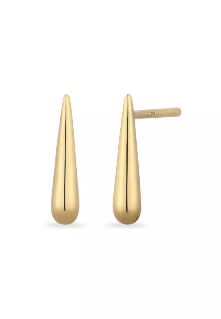 Buy ELLI GERMANY Polished Drop Stud Earrings – Gold-Plated Silver 2026 ...