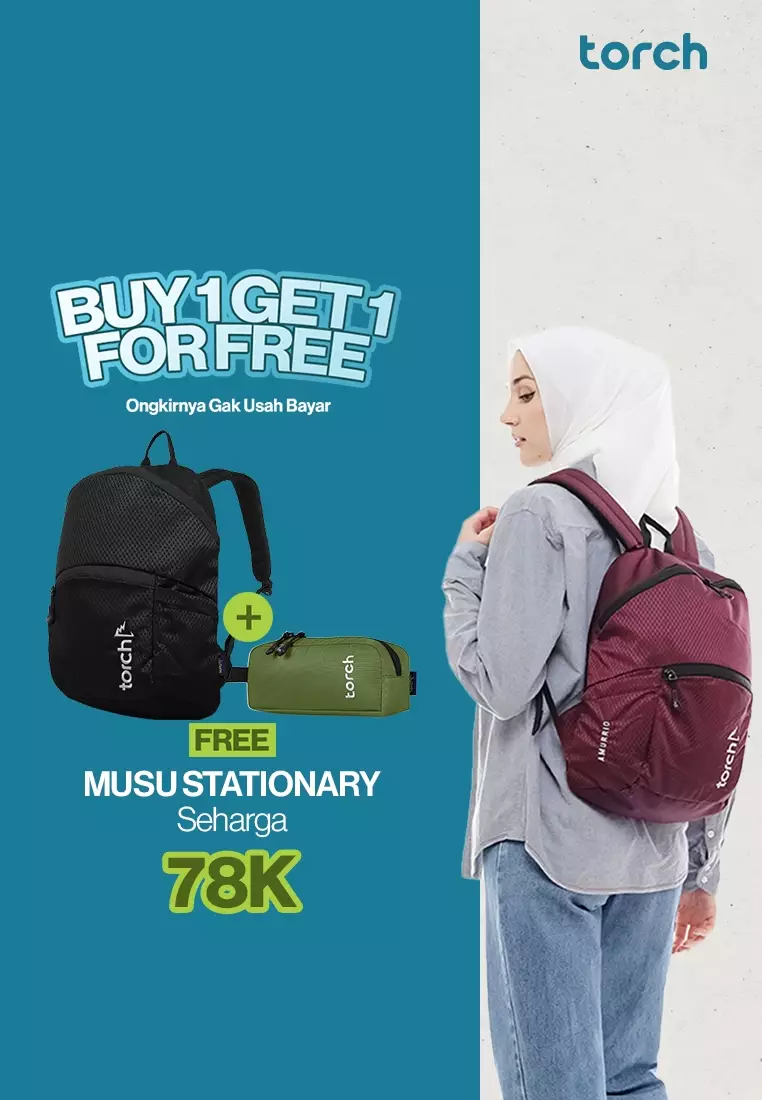 Jual TORCH.ID Torch Amurrio Black Backpack + Free iItem Musu Original 2025 | ZALORA Indonesia