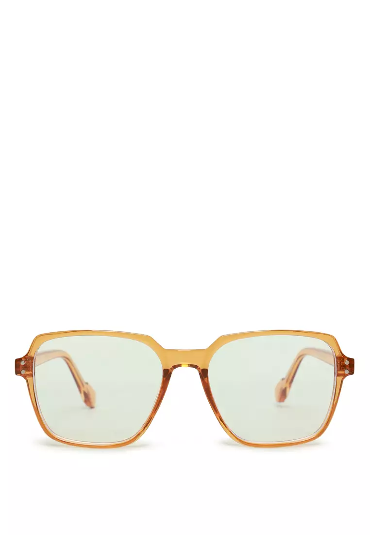 Buy London Rag Relaxed Transparent Square Sunglasses In Yellow 2025 ...