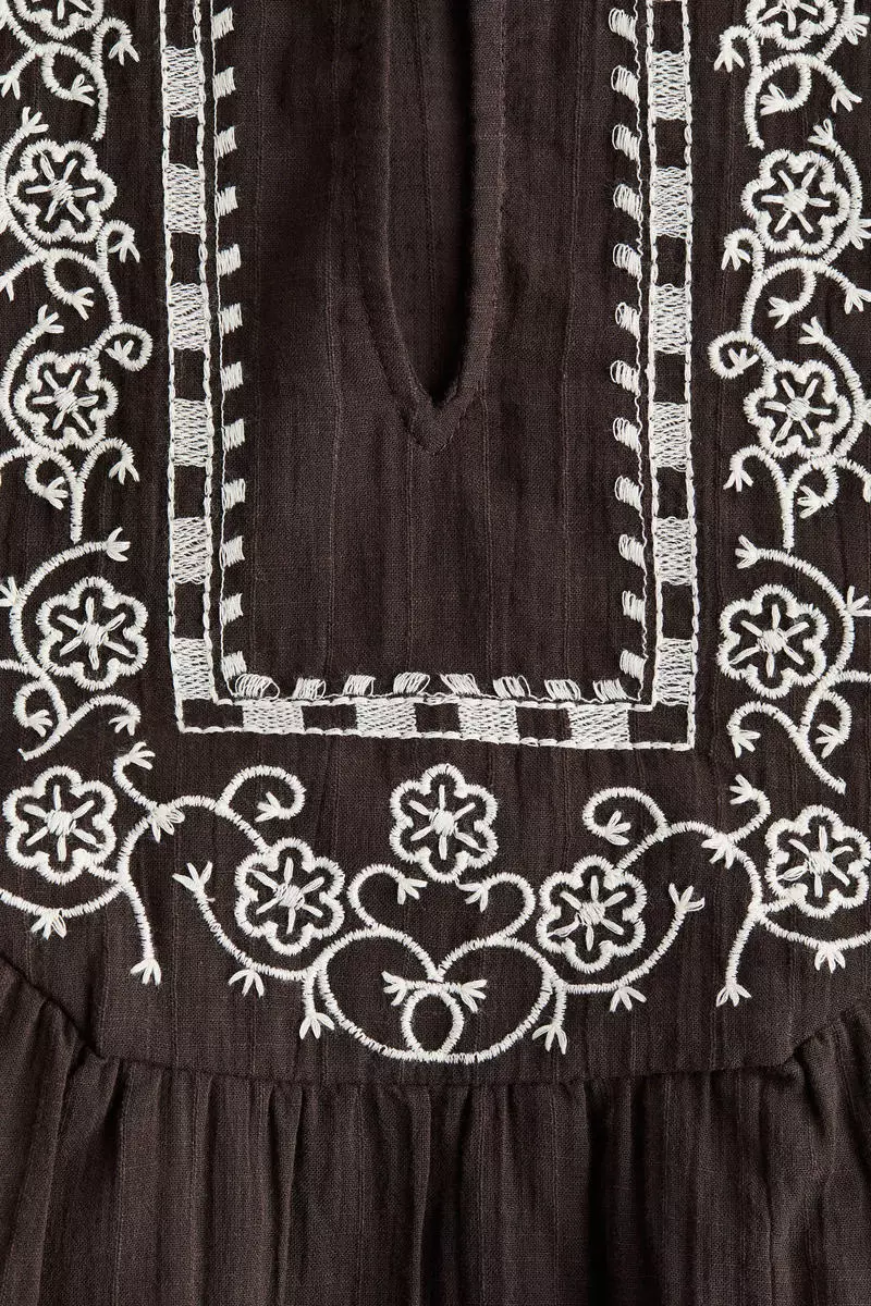 Buy H&M Embroidered tunic dress 2026 Online | ZALORA