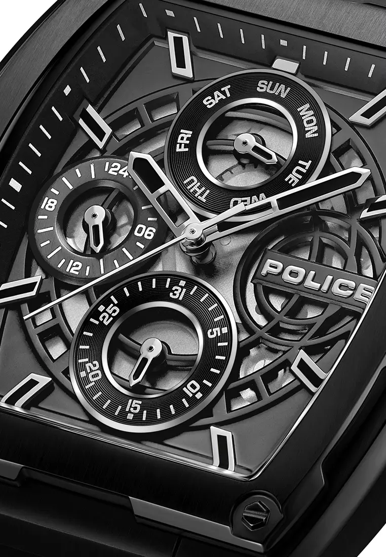 Buy Police Police Creed Black Rubber Analog Quartz Watch For Men ...