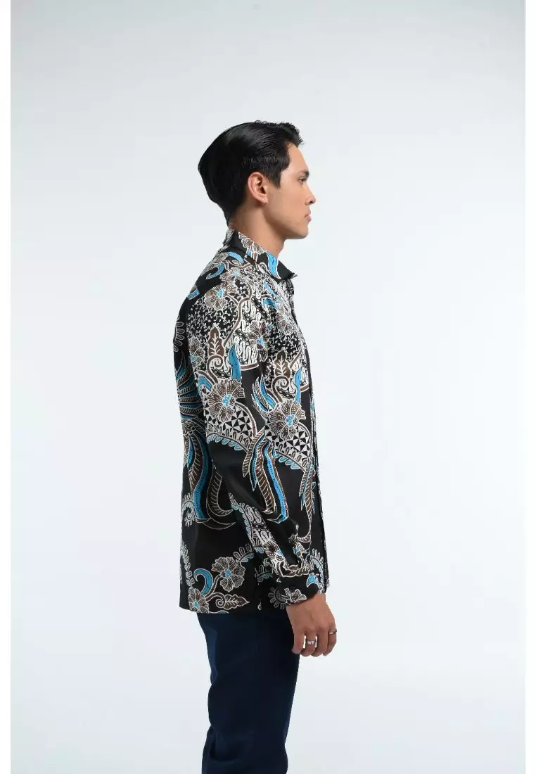 Jual Manzone Manzone Kemeja Batik Lengan Panjang Pria ZBB-ATRAYA 1-BLK ...
