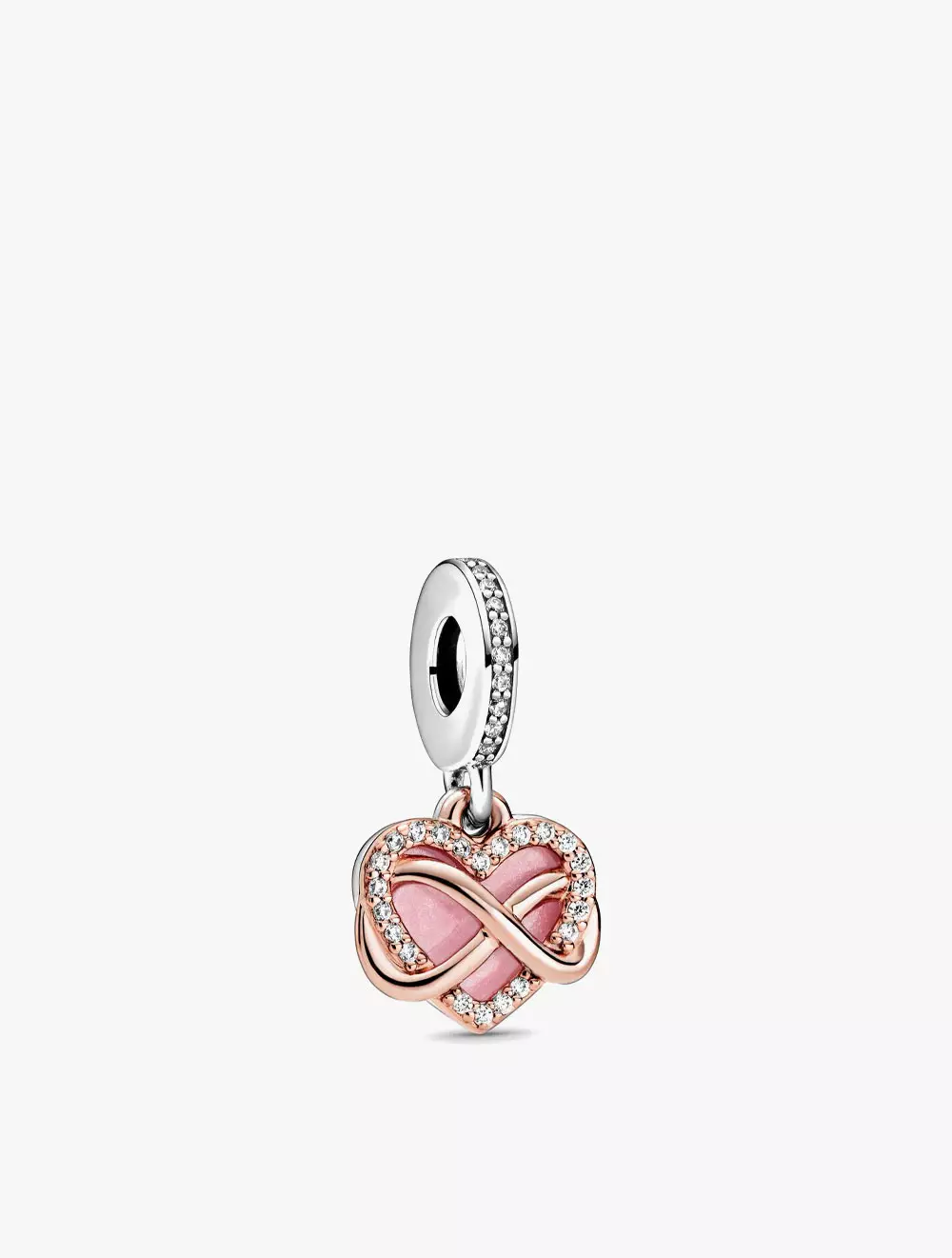 Jual PANDORA Infinity heart Pandora Rose and sterling silver dangle ...