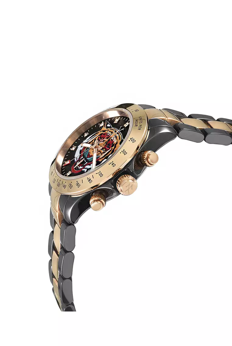 Buy ToyWatch Tiger Two-Tone Rose Gold Black Unisex Watch TYCHMC30BKPG ...