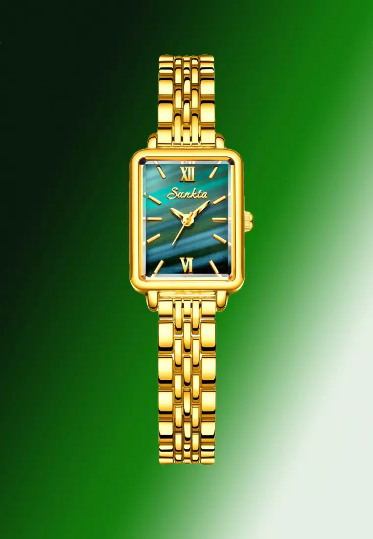 Buy LIGE SUNKTA Ladies Octagonal Quartz Watch, 27x20mm, Malachite Dial ...
