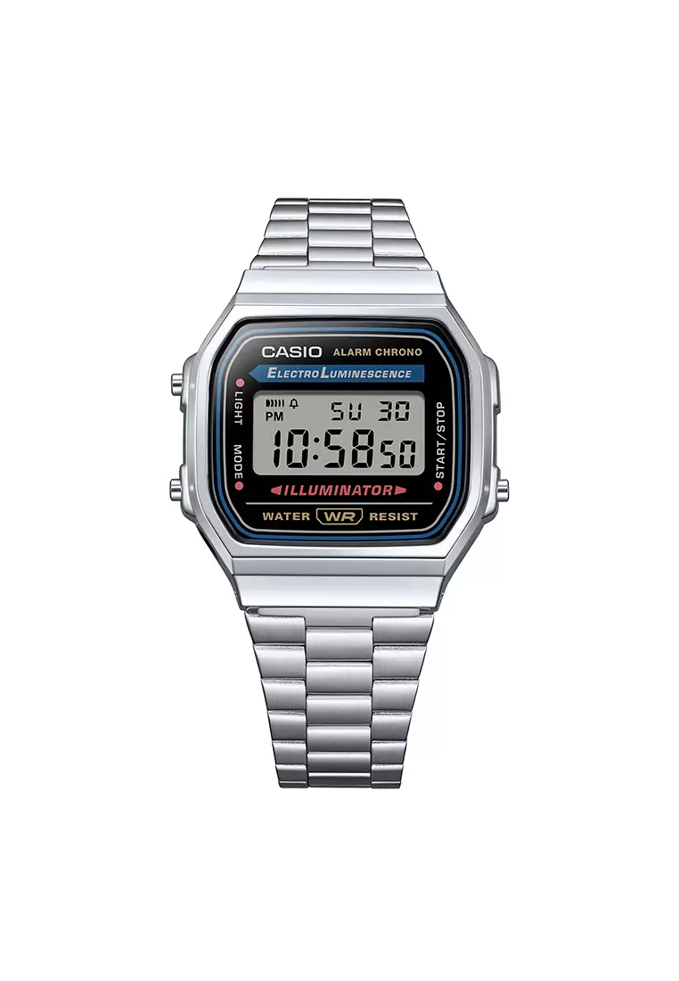 Buy casio Vintage Silver Stainless Steel Bracelet Digital Watch GNY ...