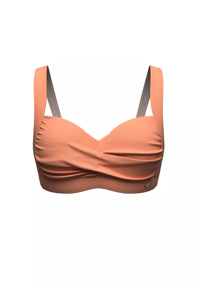 Buy Sunseeker Core Solid Deep Peach Plus Cup Twist Front Bikini Top ...