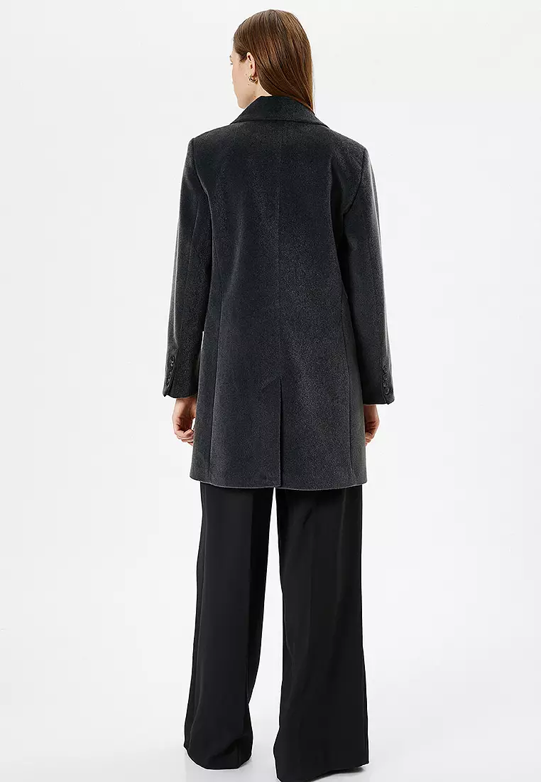 Jual KOTON Shiny Textured Long Coat Original 2024 | ZALORA Indonesia