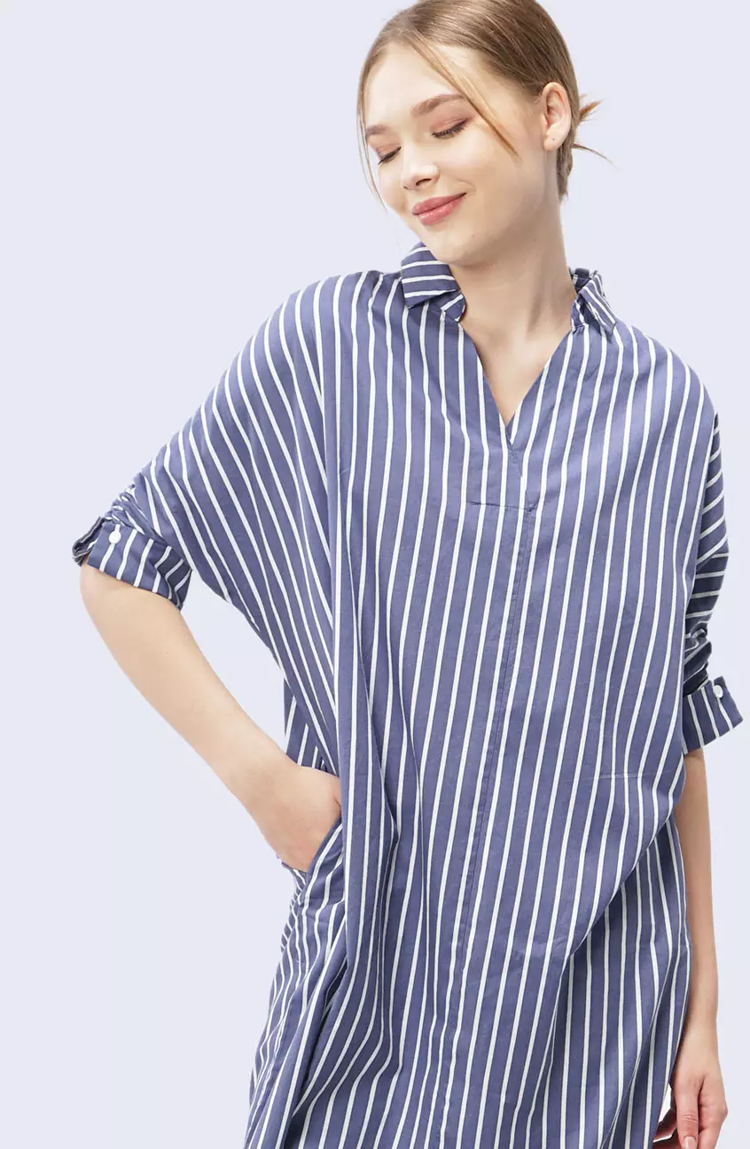 Jual LOGO JEANS Dress Syasya Stripe Navy White Original 2025 | ZALORA ...