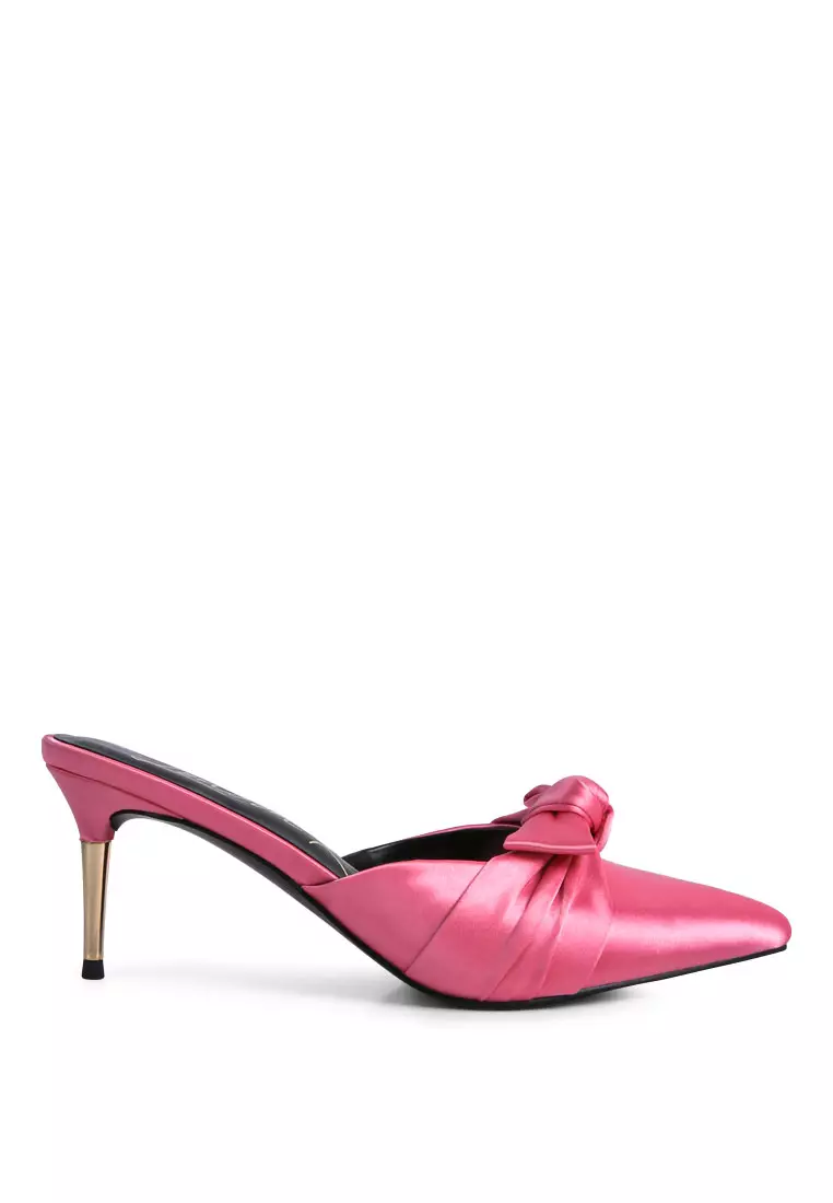 Buy London Rag Pink Satin High Heeled Mule Sandals Online | ZALORA Malaysia