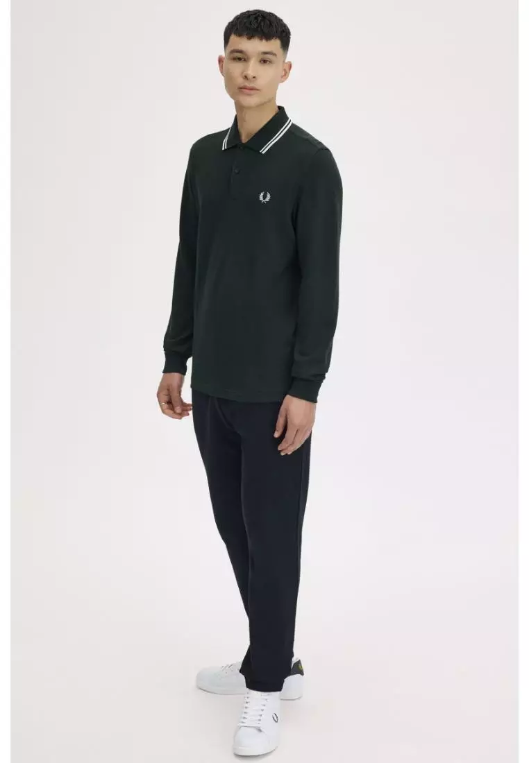 Buy Fred Perry Fred Perry M3636 The Long Sleeve Fred Perry Shirt (Navy ...