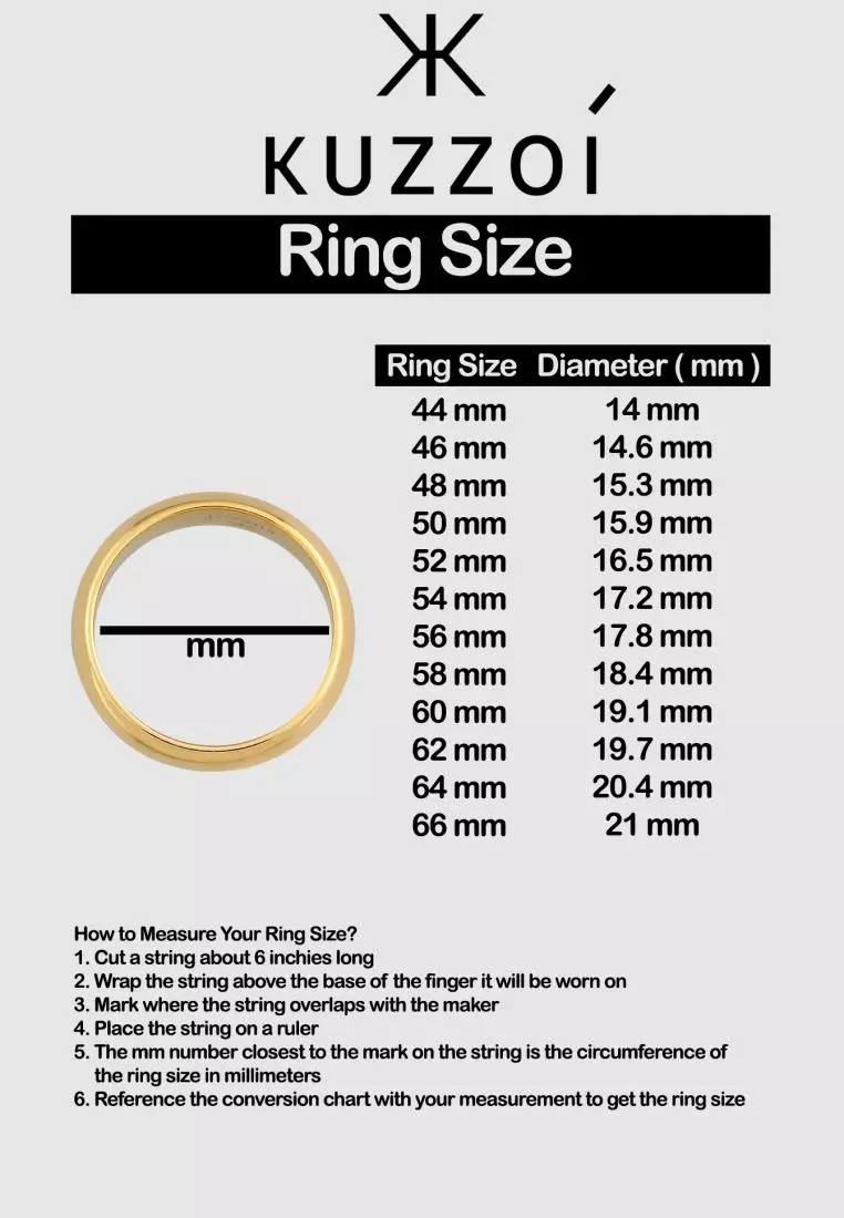 Buy Kuzzoi Ring Men Band Set Basic Massive Trend 2025 Online | ZALORA ...