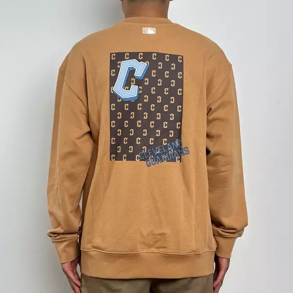 Jual MLB Sweater MLB C SQUARE MONOGRAM BROWN BEIGE SWEATSHIRT 100% ...