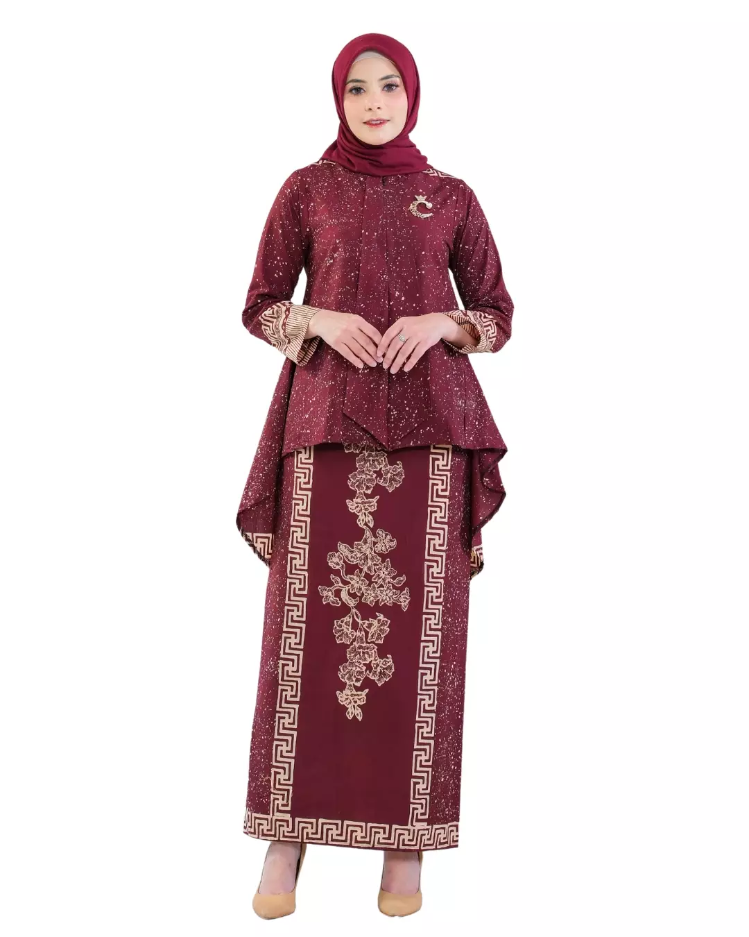 Jual Catalia Batik Nisya Maroon Setelan Batik by Catalia Batik Original ...