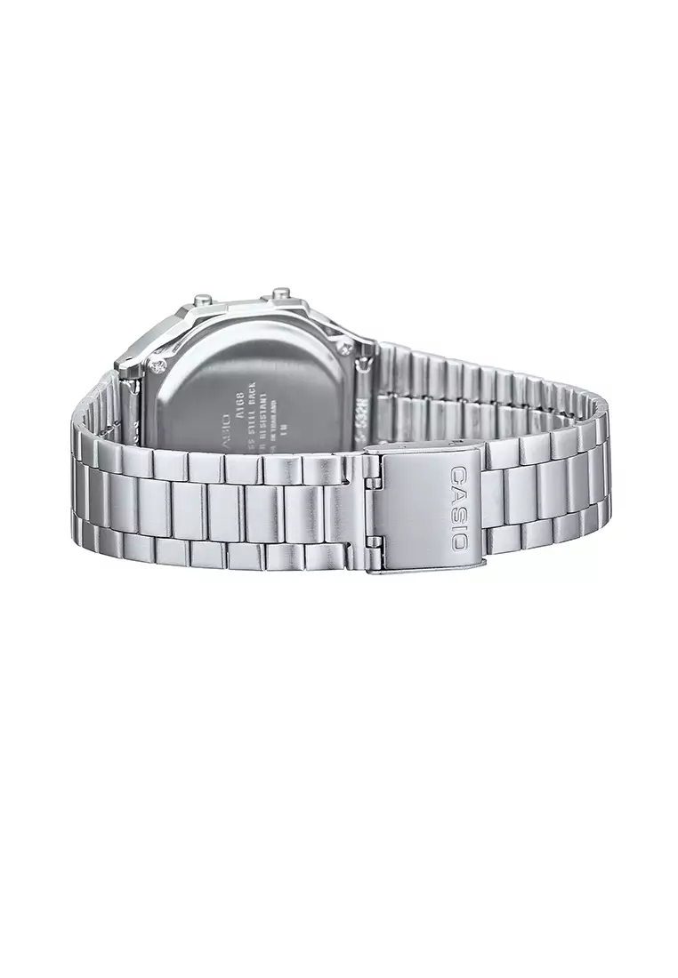 Buy casio Vintage Silver Stainless Steel Bracelet Digital Watch GNY ...