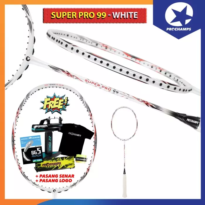 Jual PROCHAMP PROCHAMPS Super Pro 99 Raket Badminton Original (PAKET ...