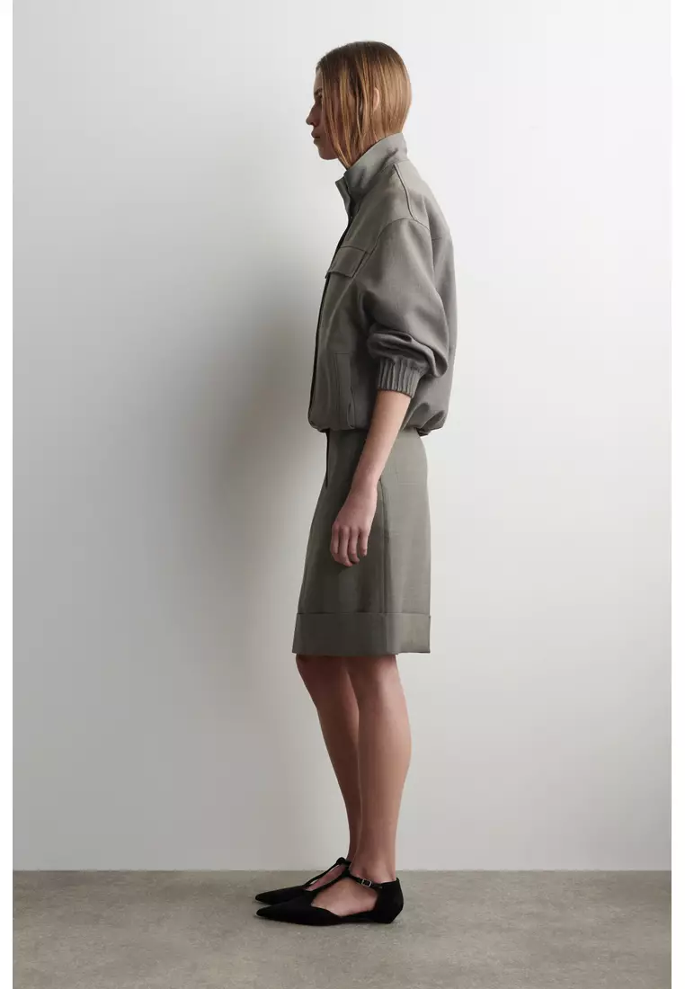 Buy COS FUNNEL-NECK WOOL-BLEND BOMBER JACKET 2026 Online | ZALORA