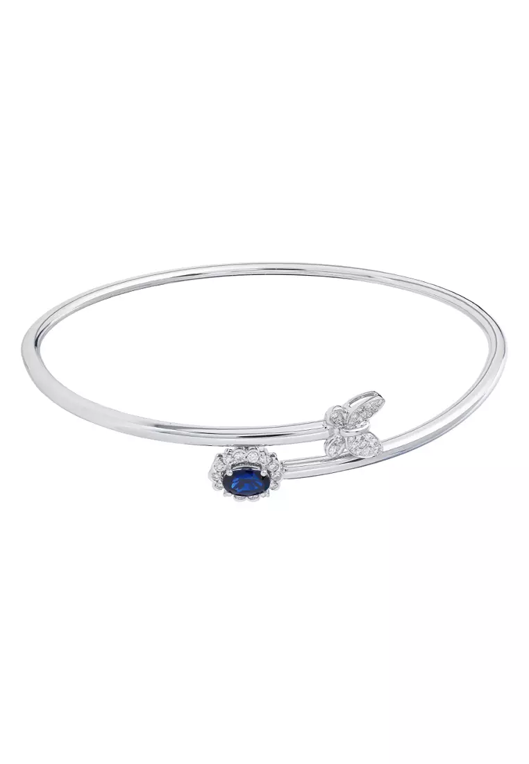 Buy TOMEI TOMEI Sapphire Diamond Bangle, White Gold 750 Online | ZALORA ...