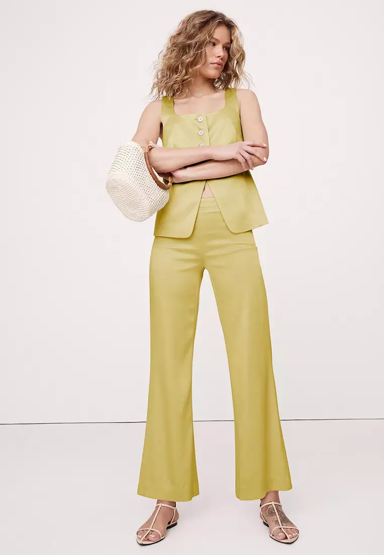 Buy Banana Republic Mid-Rise Kick-Flare Satin Ankle Pant 2025 Online ...