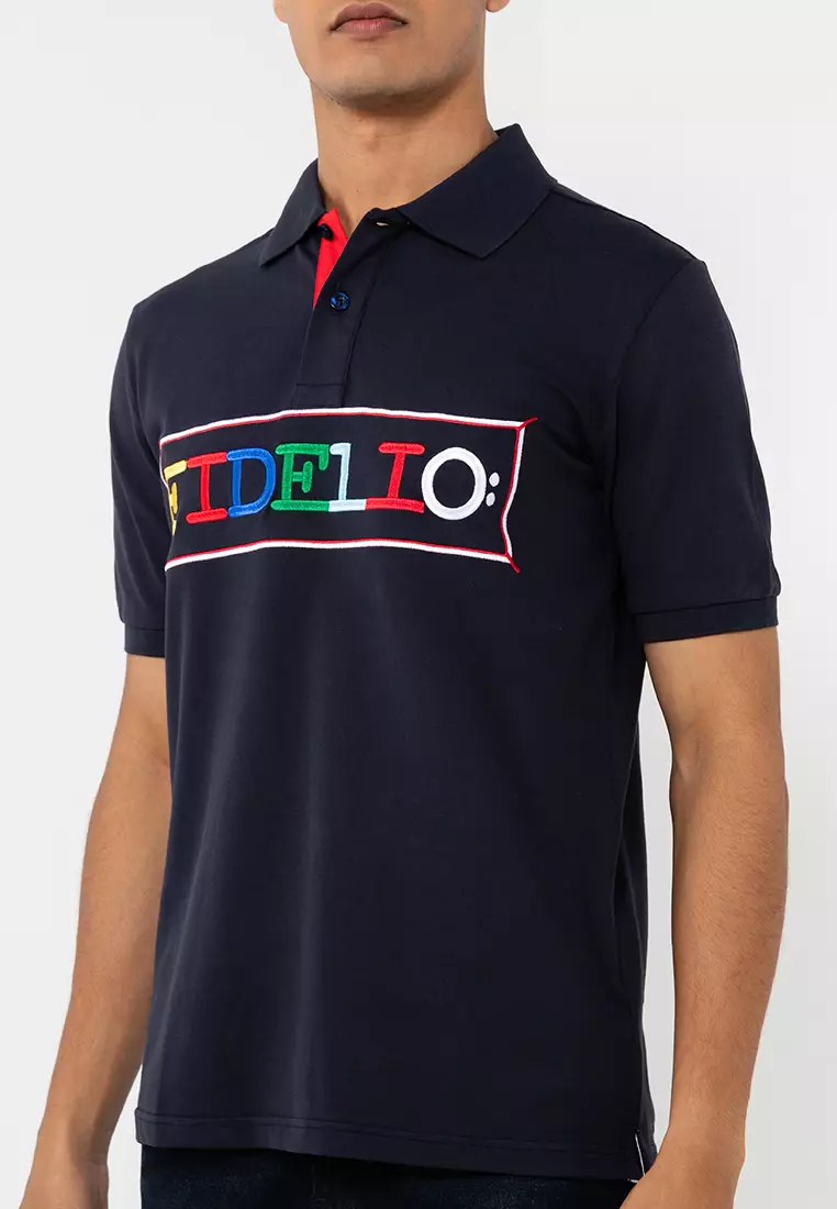 Buy Fidelio Signature Logo Embroidery Polo Shirt 2024 Online | ZALORA ...