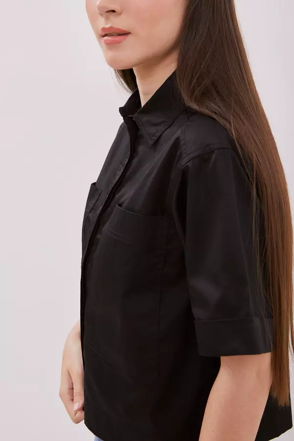 Jual Minimal MINIMAL - Dwei - Kemeja Oversize Pocket - Black Colour ...