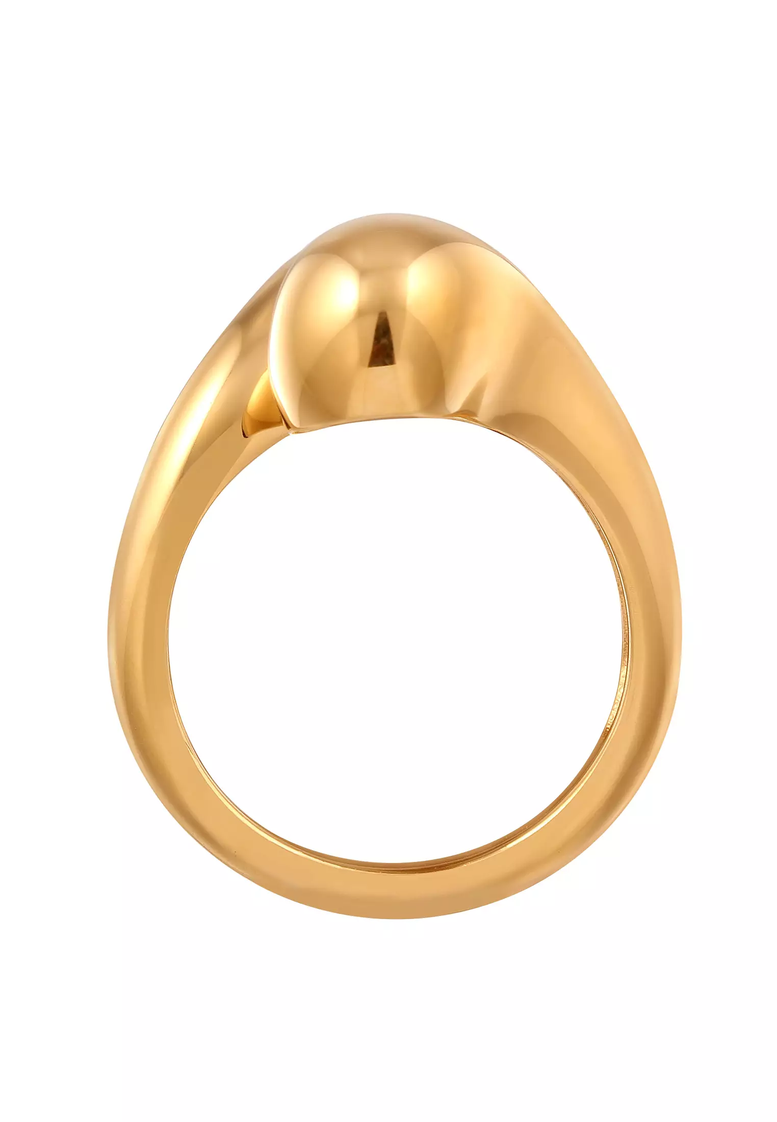 Buy ELLI GERMANY Open Teardrop Sculptural Ring – Gold-Plated Silver ...