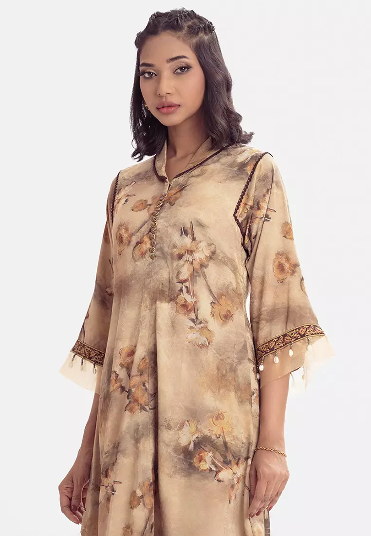Buy Le Reve Le Reve Long Pattern Tunic with karchupi (Handcrafted ...