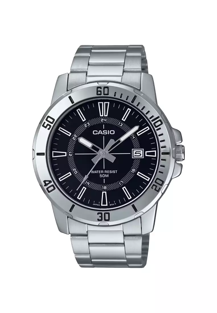 Jual Casio Casio Jam Tangan Pria Silver Black Stainless Steel Mtp Vd01d 1cvudf Original