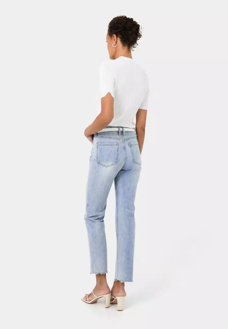 線上選購 FORCAST FORCAST Rome Frayed Washing Jean | ZALORA 台灣