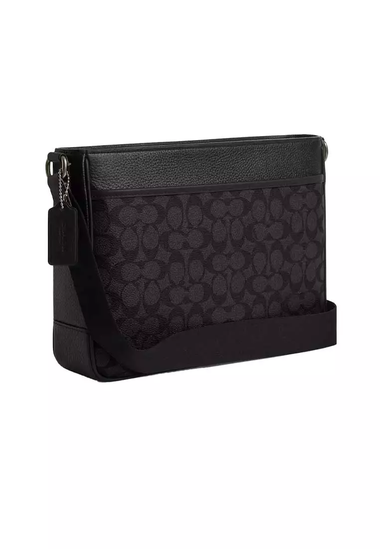 網上選購 Coach District Crossbody Bag In Signature Canvas Charcoal/Black ...