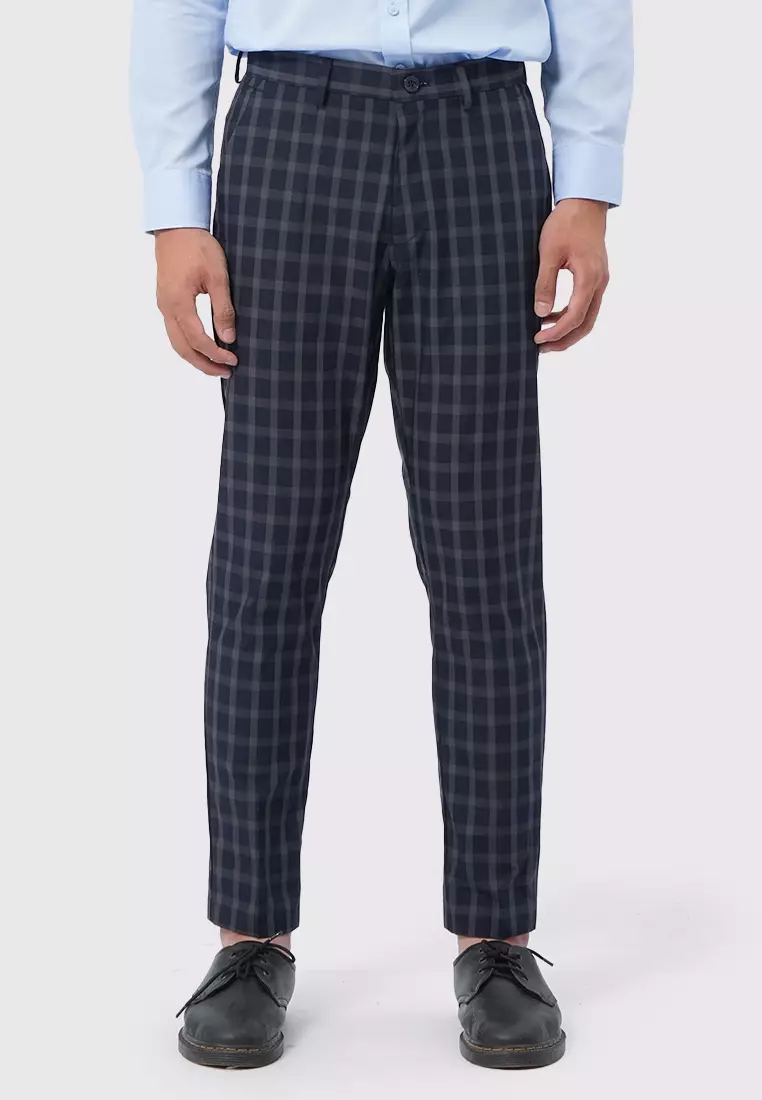 Jual Executive Slim Fit Checks Pants Original 2024 | ZALORA Indonesia
