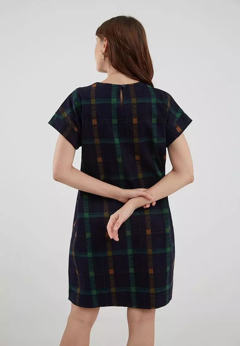 Jual Berrybenka Label Brifita Plaid Dress Navy Original 2025 | ZALORA ...