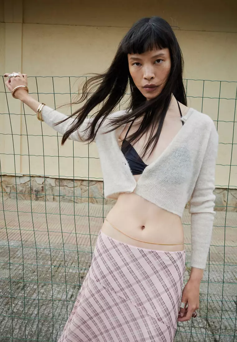 Buy Mango Checked Asymmetric Skirt 2026 Online | ZALORA