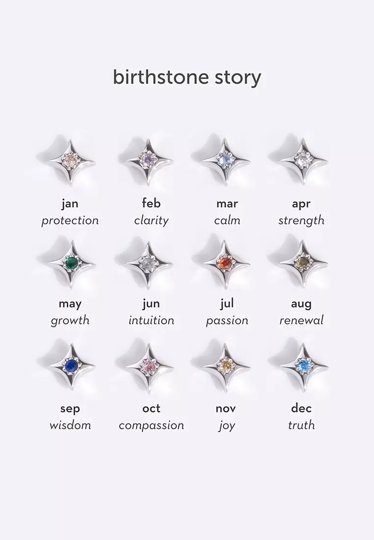 Buy Wanderlust + Co Petite Birthstone Star Bubble Silver Charm ...