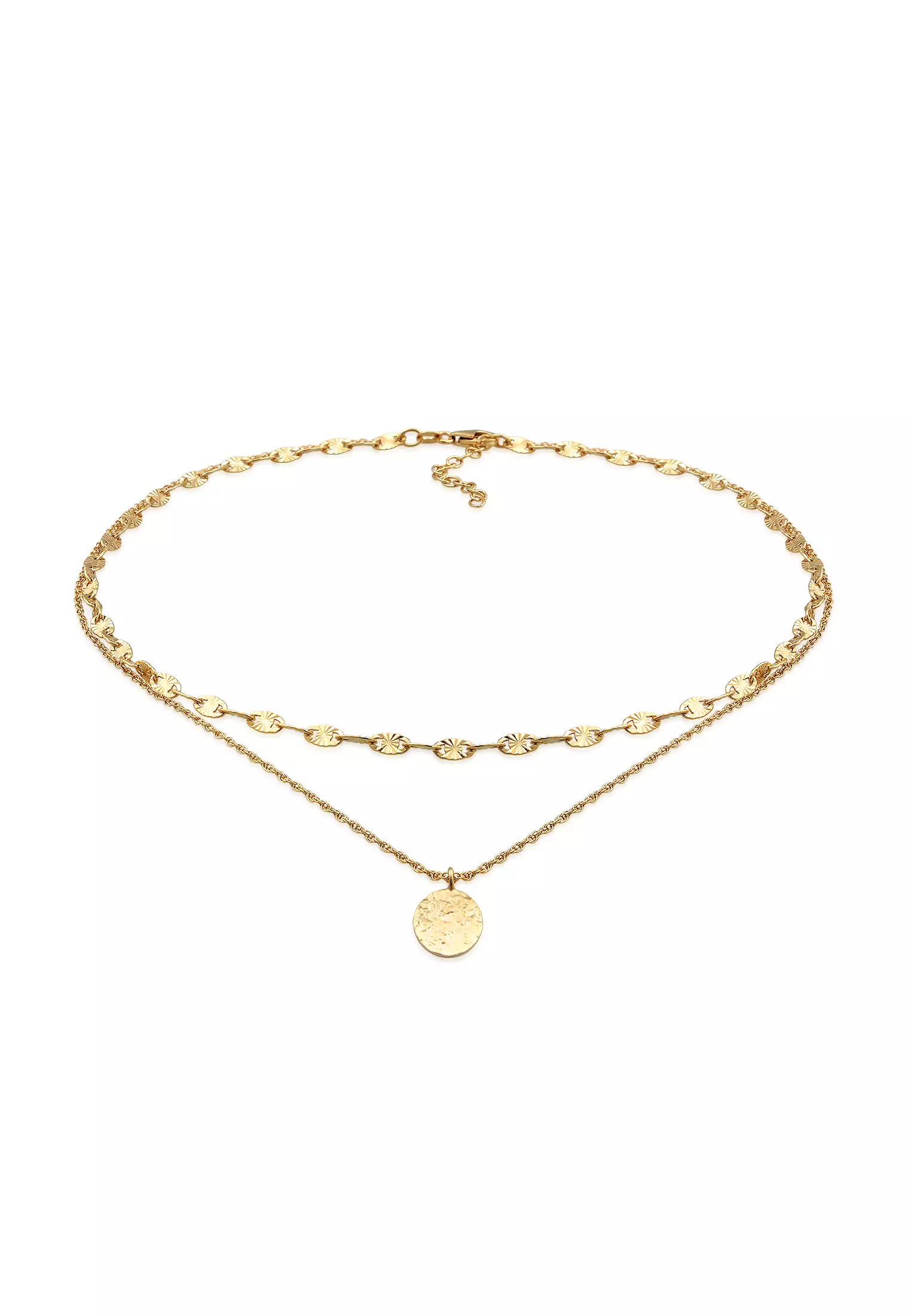 Buy ELLI GERMANY Vintage Coin Double Layer Choker – Gold-Plated Silver ...
