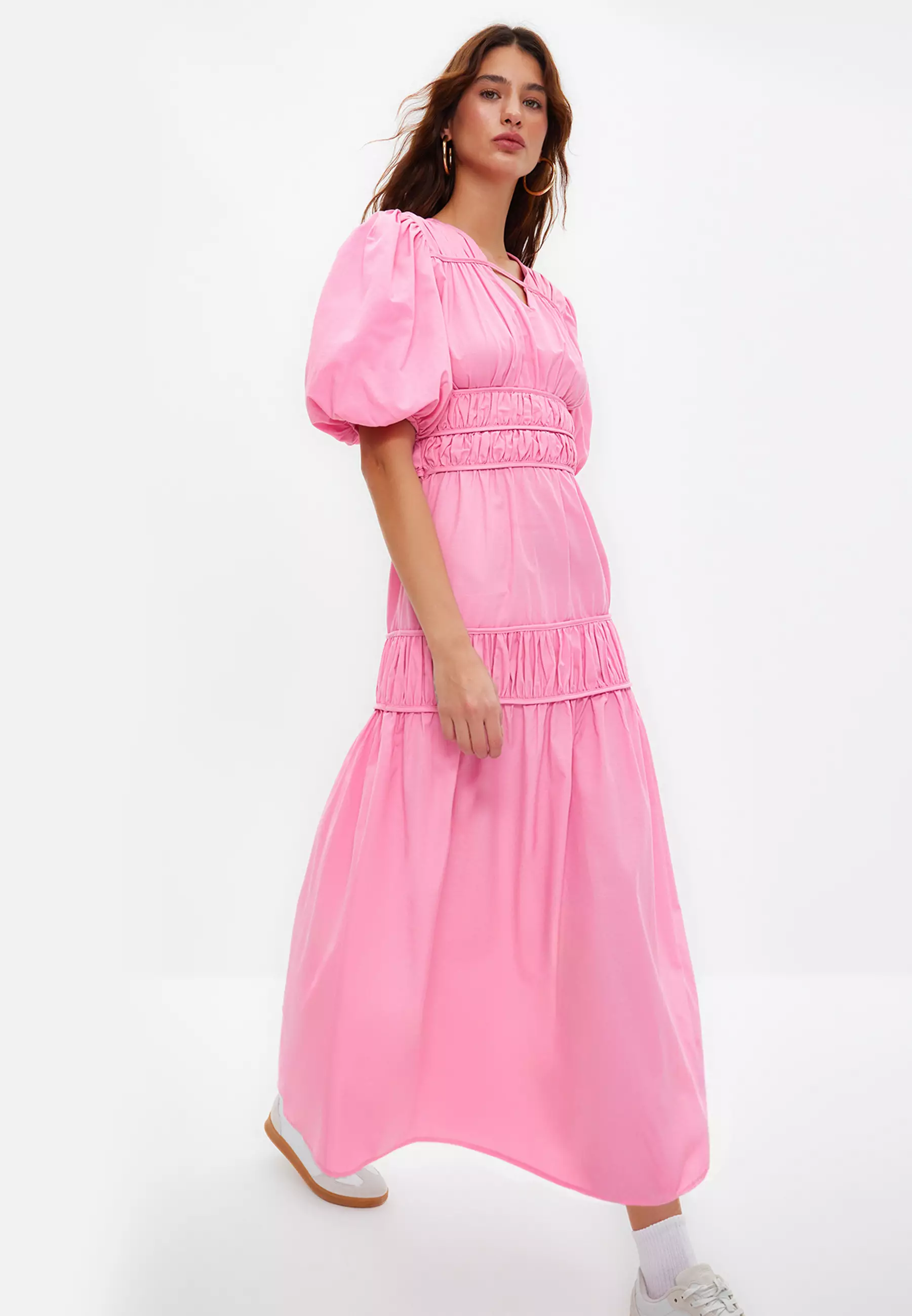 Buy Trendyol Modest Puff Sleeves Dress 2024 Online | ZALORA Philippines