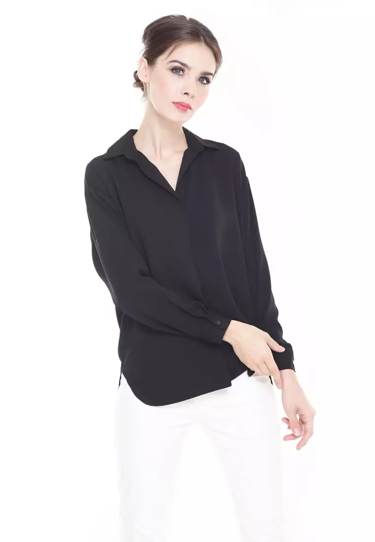 Buy RINA NICHIE COUTURE Luna Loose Shirt Top in Black 2026 Online | ZALORA